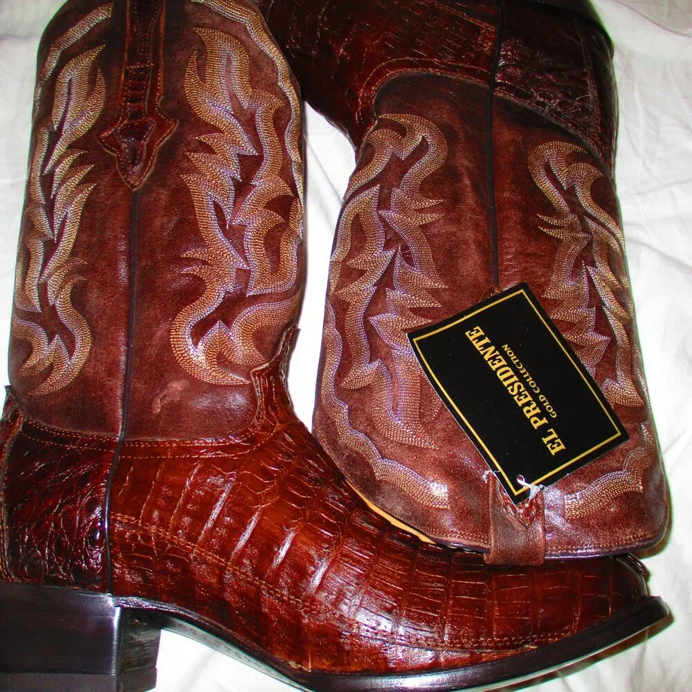 El Presidente | Shoes | Crocodile Tail Cut Mens Western Cowboy Boots ...